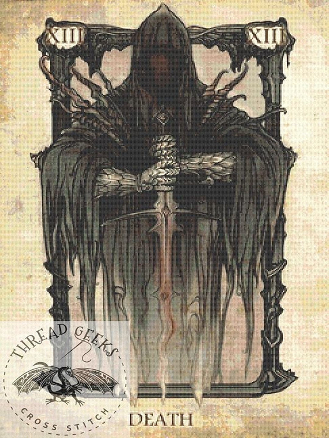 Death Lord of the Rings Counted Cross Stitch Chart PDF Modern Pattern ...