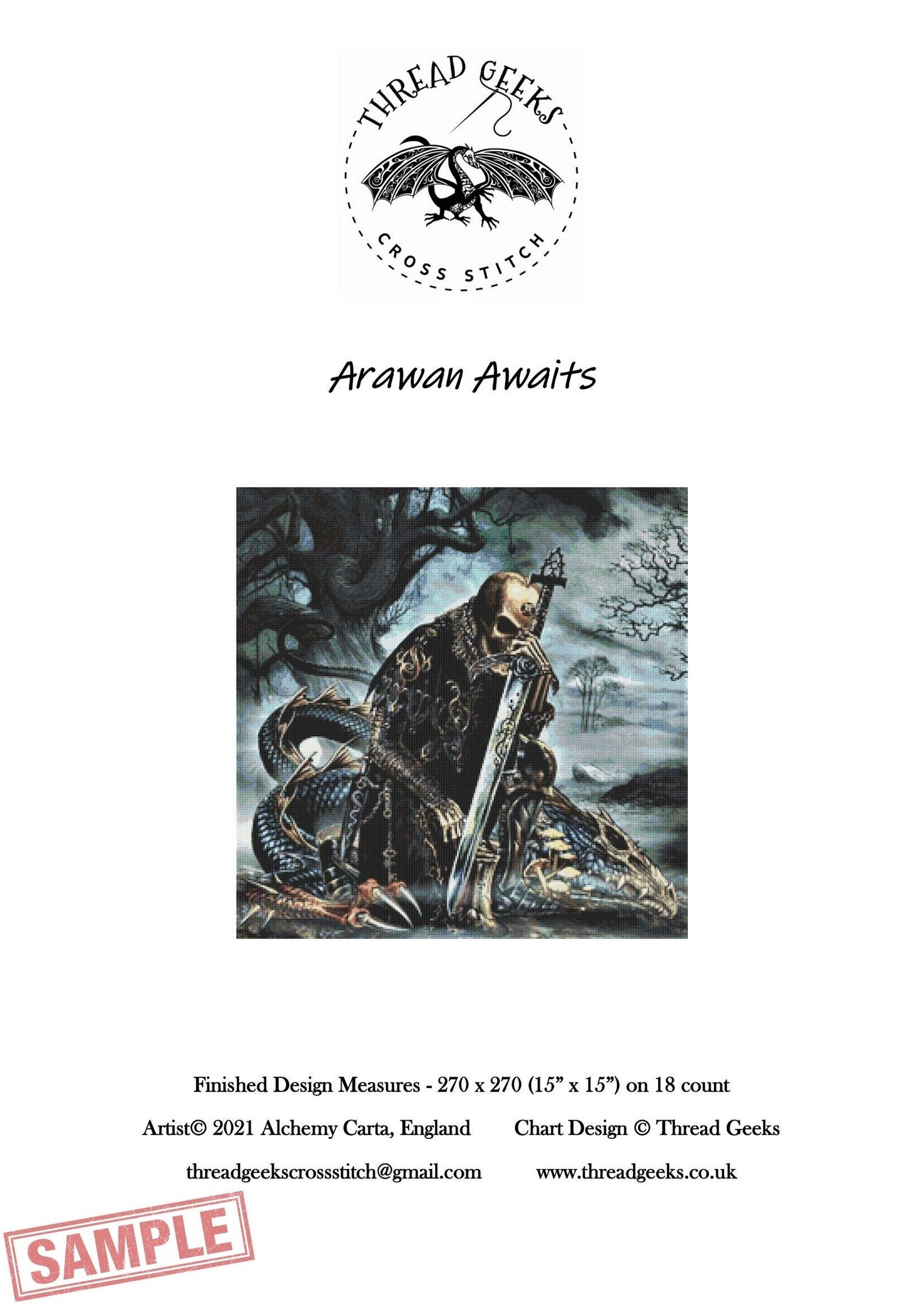 Odin Norse God Viking PDF Counted Cross Stitch Chart Modern Pattern UK ...