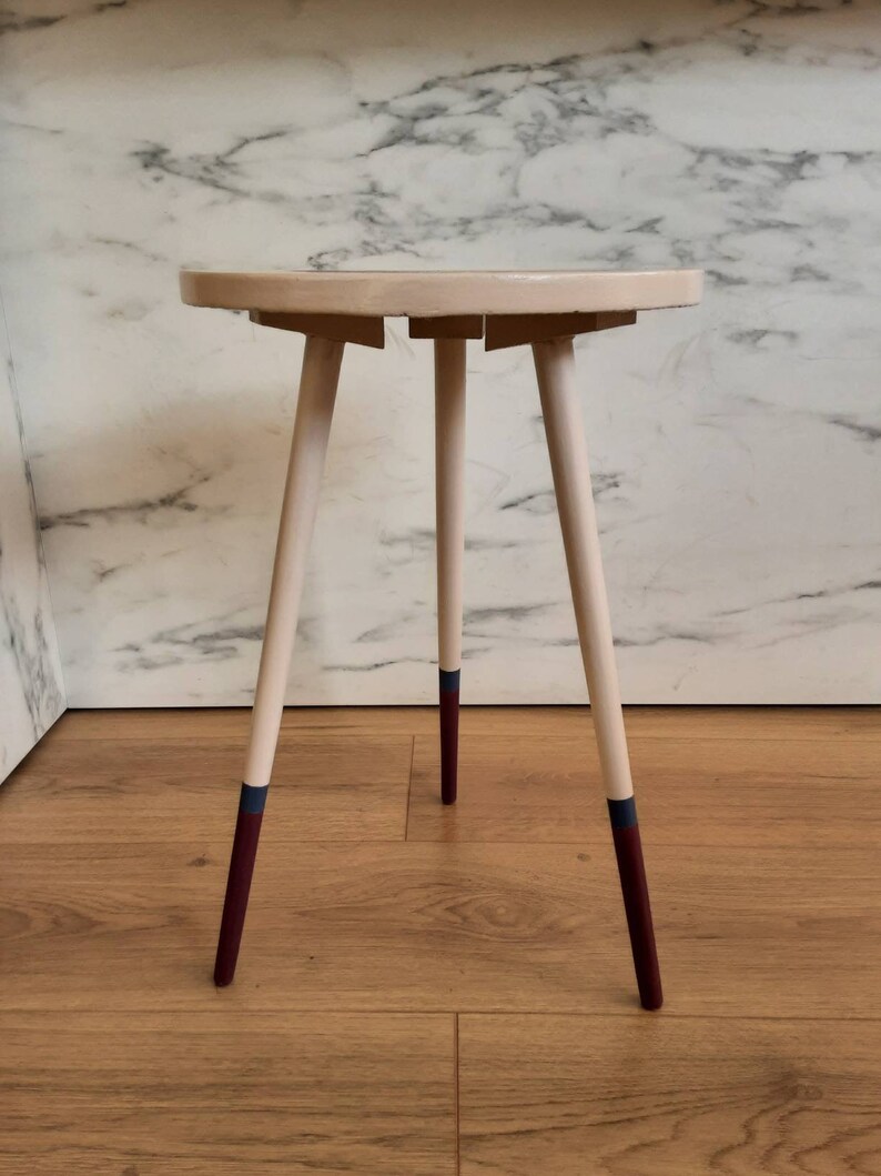 Mid Century Modern Unique Small Coffee Table, Hand Painted Vintage ...