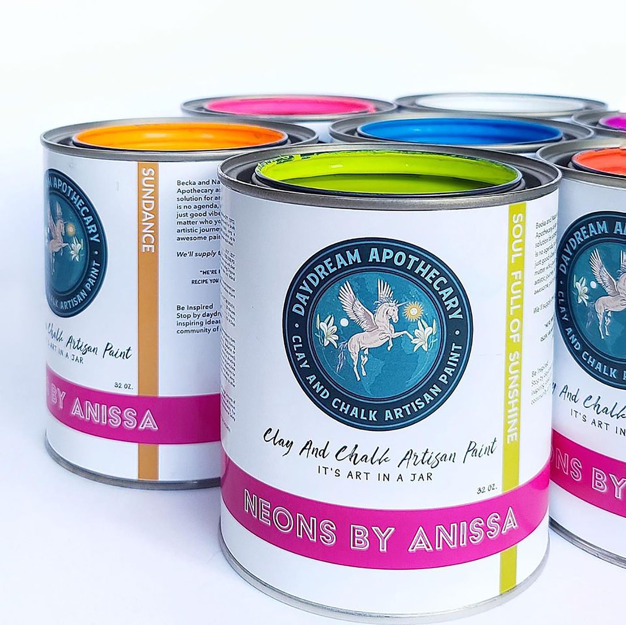 Neon Colors Chalk Paint for Furniture, Canvas & Art Paint, Fluorescent ...