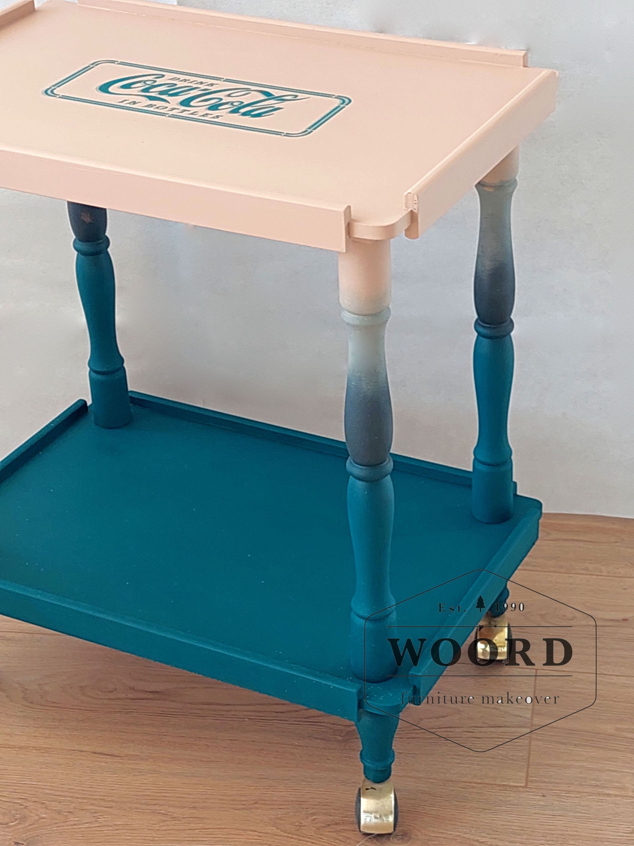 Vintage Side Table Bar Cart, Unique Painted Furniture for Maximalist ...
