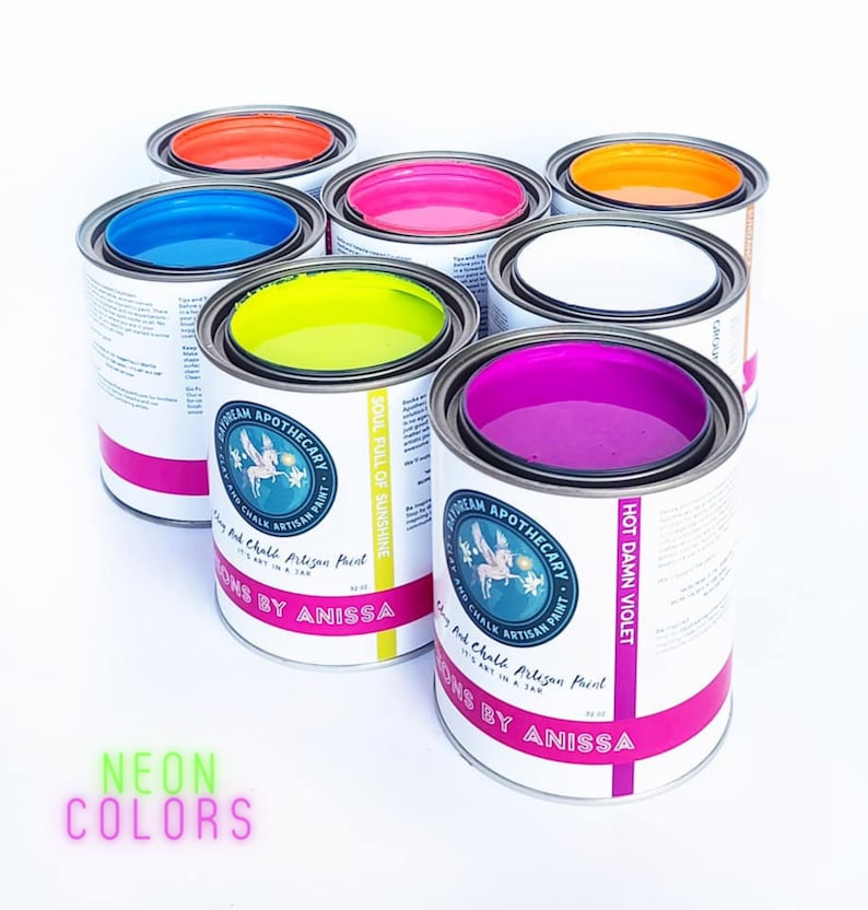Neon Colors Canvas Paint, Art Paint, Fluorescent Chalk Paint for ...