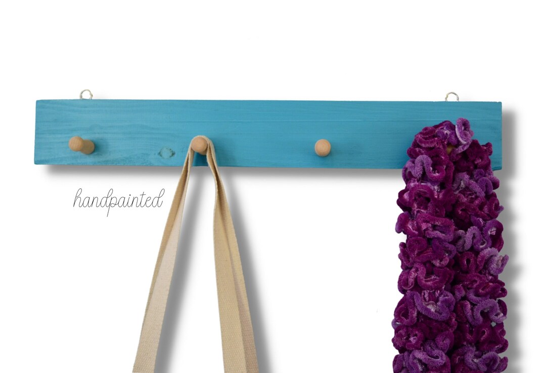 Eco Friendly Modern Coat Rack From Reclaimed Wood, Hand Painted in Sky ...