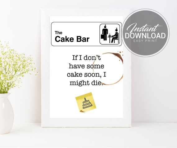 The Office Food Sign | Cake Food Sign | The Office Party Supplies | The ...