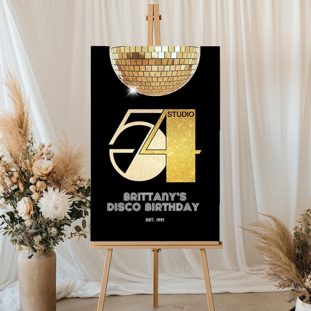 Studio 54 Disco Party Welcome Sign Studio 54 Theme Birthday Welcome ...