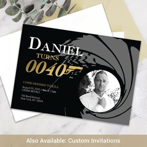007 Party Theme Sign Casino Royale Welcome Poster James Bond Birthday ...