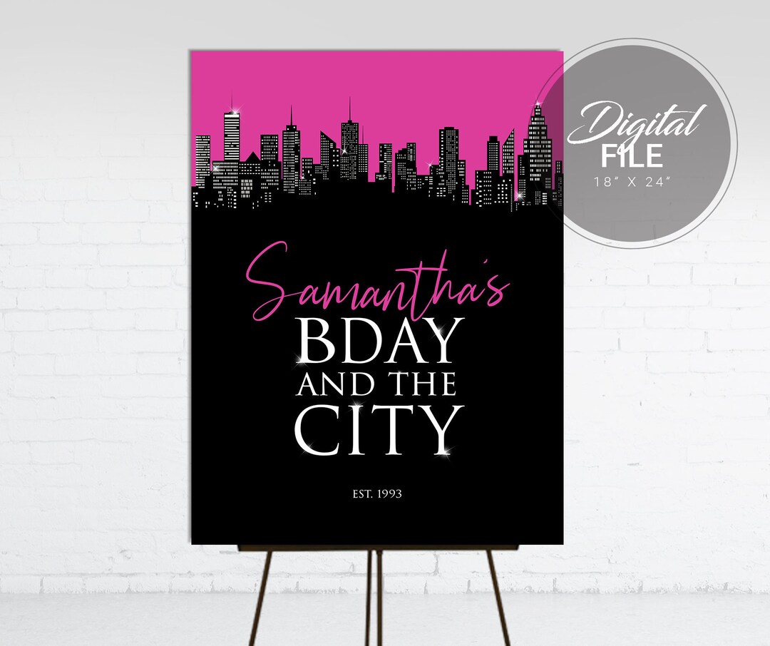 Birthday and the City Welcome Banner Birthday and the City Theme Party ...