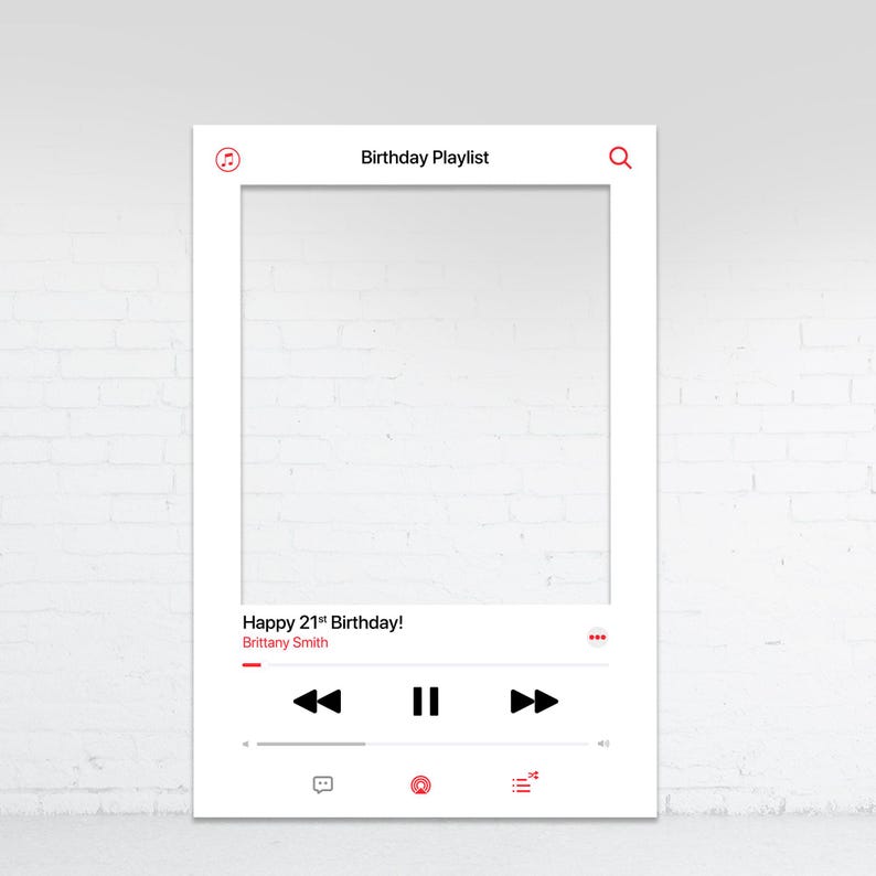 Music Player Frame Prop Music Photo Booth Frame Music App Frame Prop ...
