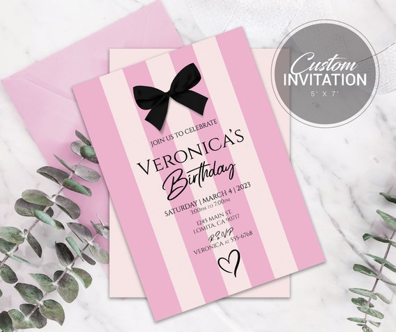 Pink Secret Invitation | Pink Love Birthday Invite | Pink Party Theme ...