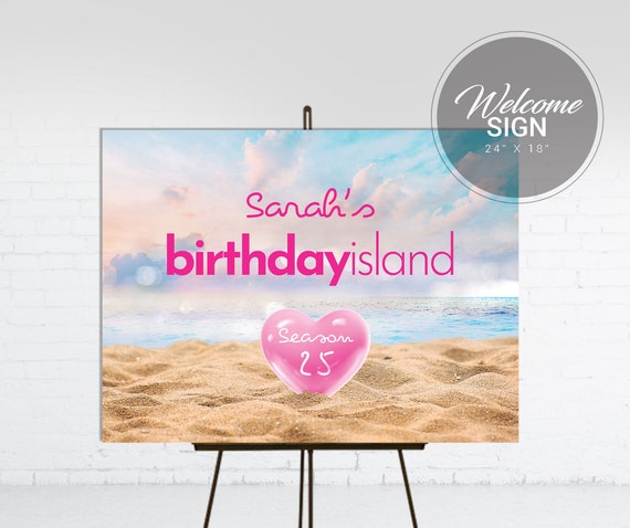 Birthday Island Welcome Sign | Island Party Decor | Island Party ...
