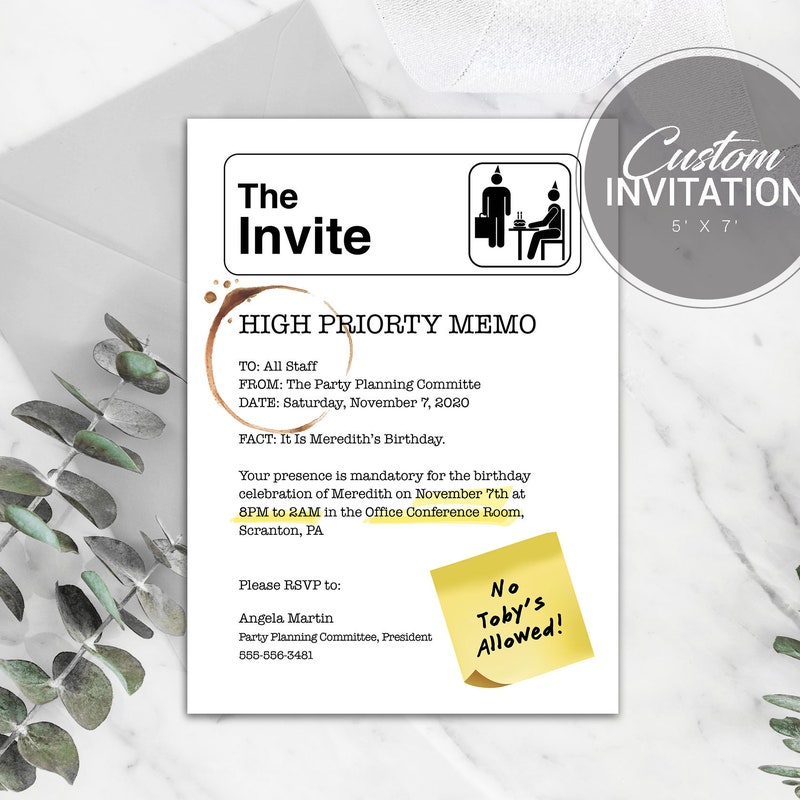 The Office Birthday Invite - Etsy