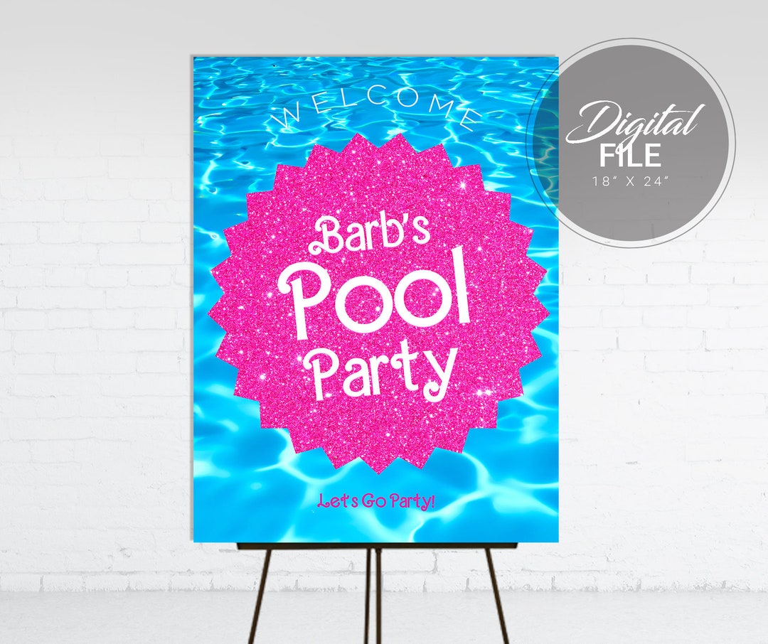 Malibu Pool Party Decoration Barb Pool Party Sign - Etsy