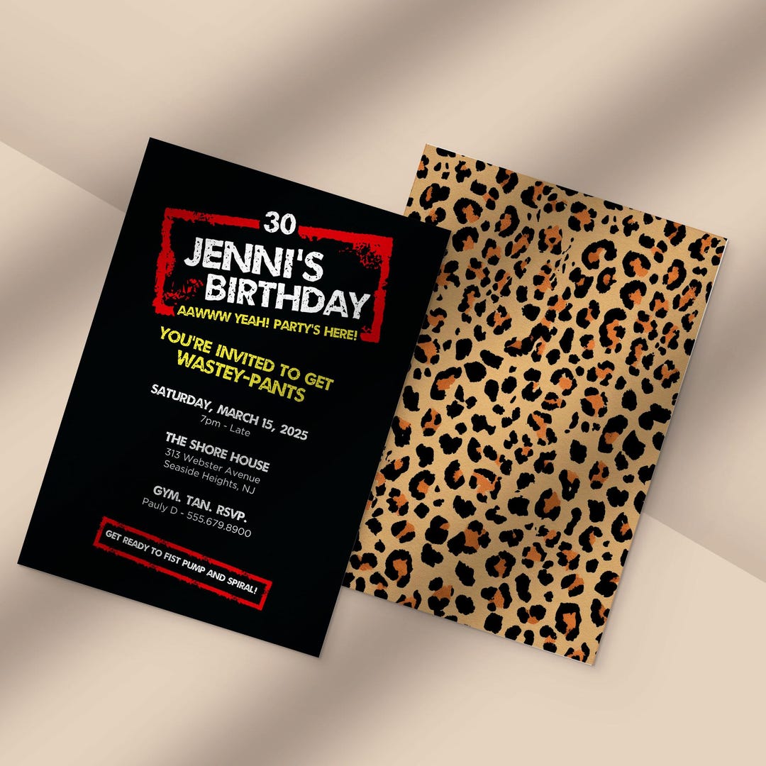 Jersey Shore Birthday Invitation Personalized Jersey Shore Party Invite ...