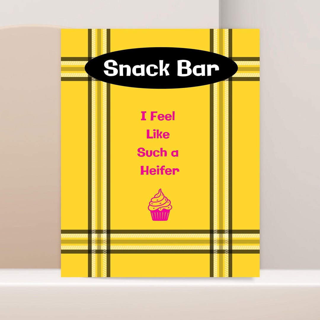 Clueless Food Sign Template Clueless Party Theme Snack Bar Sign 90s ...