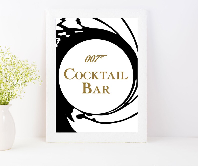 James Bond Cocktail Bar Sign 007 Cocktail Party Bar Sign - Etsy