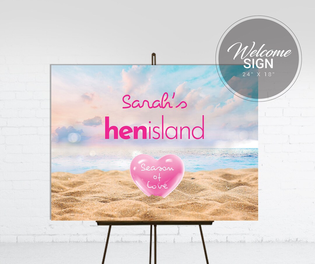 Island Hen Party Welcome Sign Hen Island Welcome Sign - Etsy