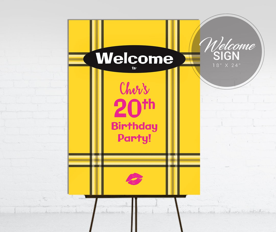 Clueless Theme Welcome Sign | 90s Party Welcome Sign | Clueless ...