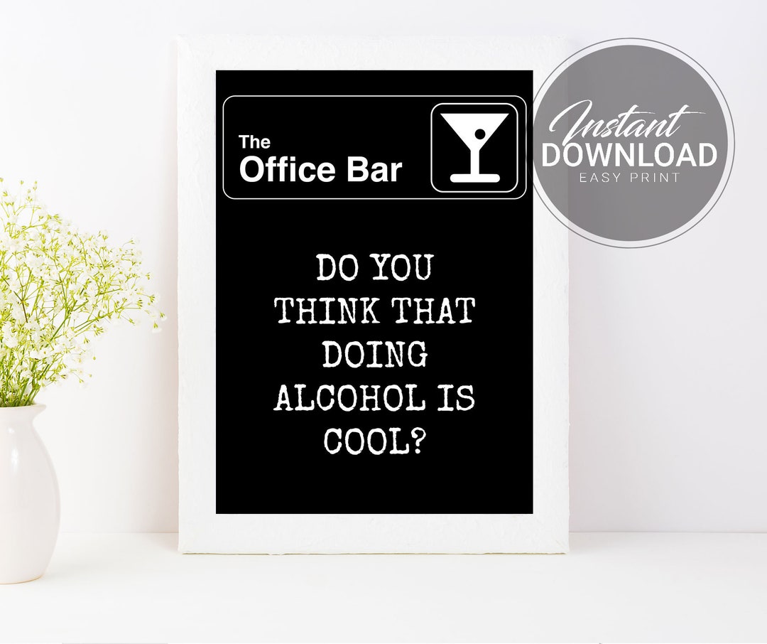 The Office Party Bar Sign Office Birthday Sign the Office Birthday ...