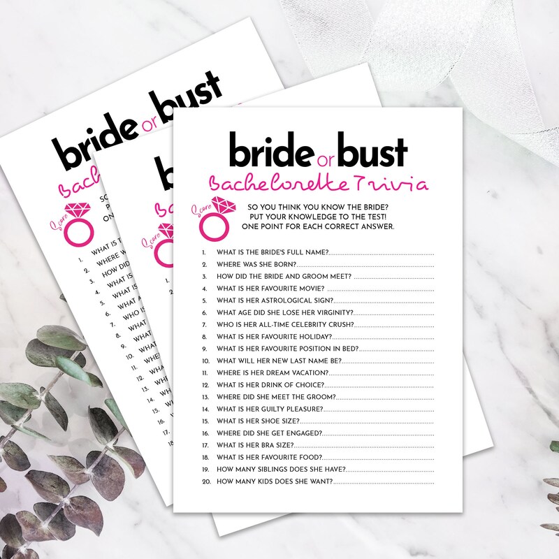 Bride Trivia Game - Etsy