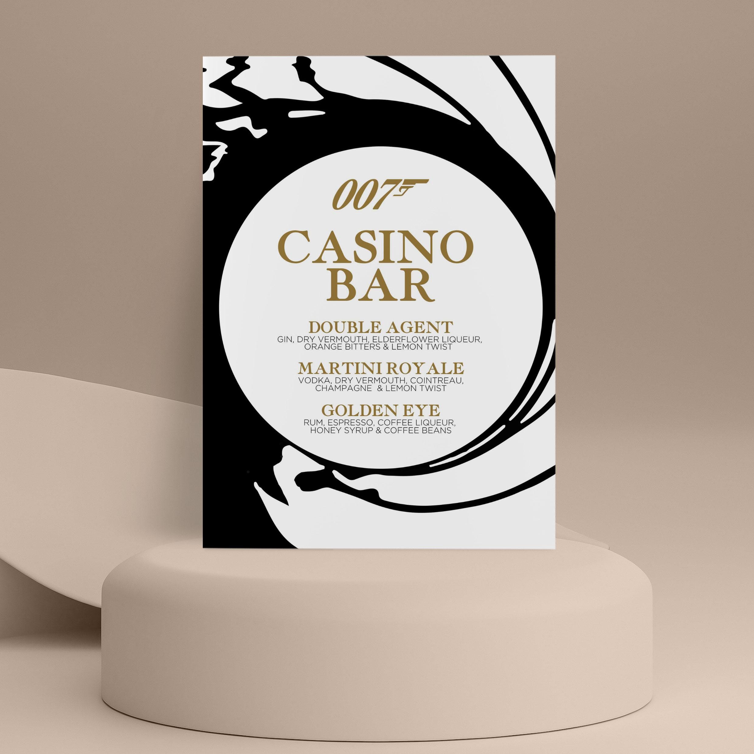 007 Bar Menu Sign Editable James Bond Cocktail Menu Sign - Etsy UK
