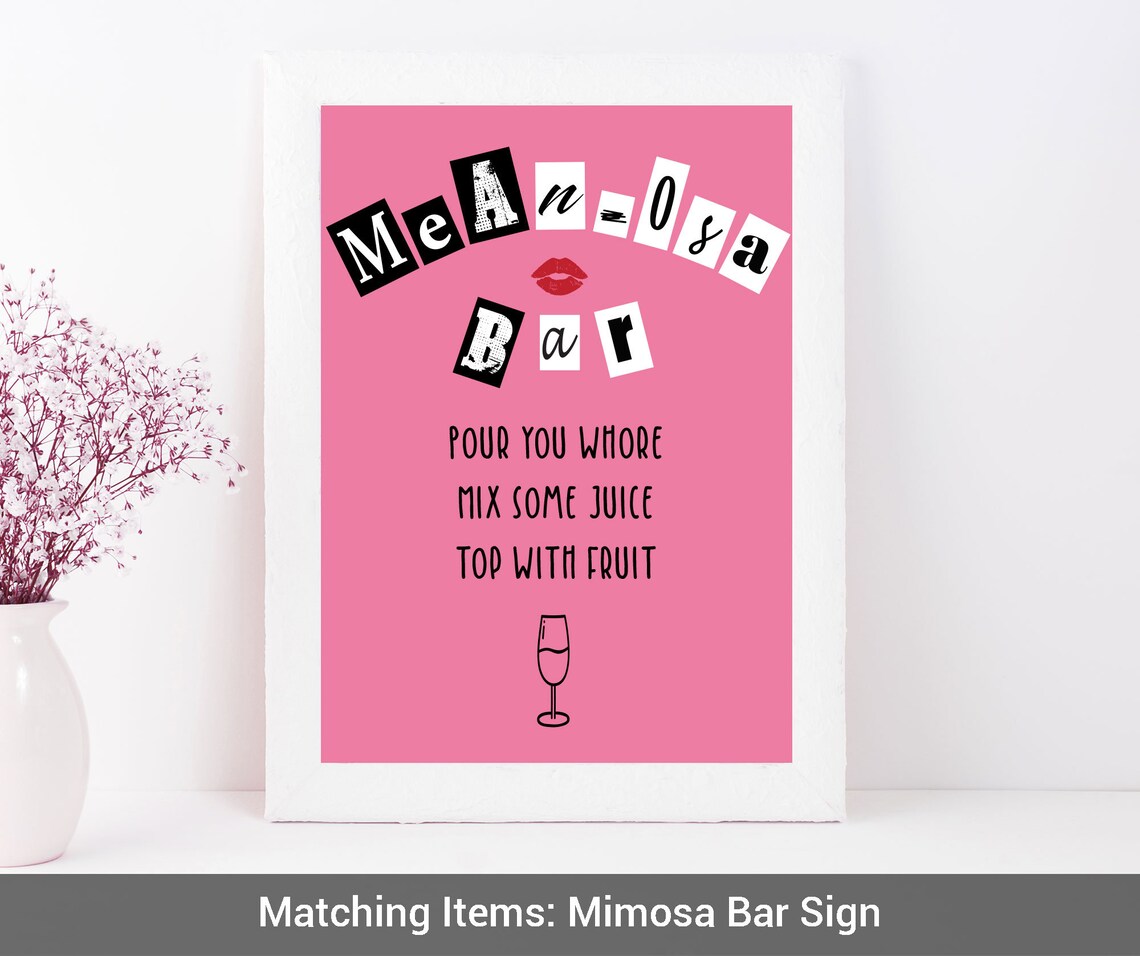 Mean Girls Party Food Sign Bachelorette Hen Party Dessert | Etsy