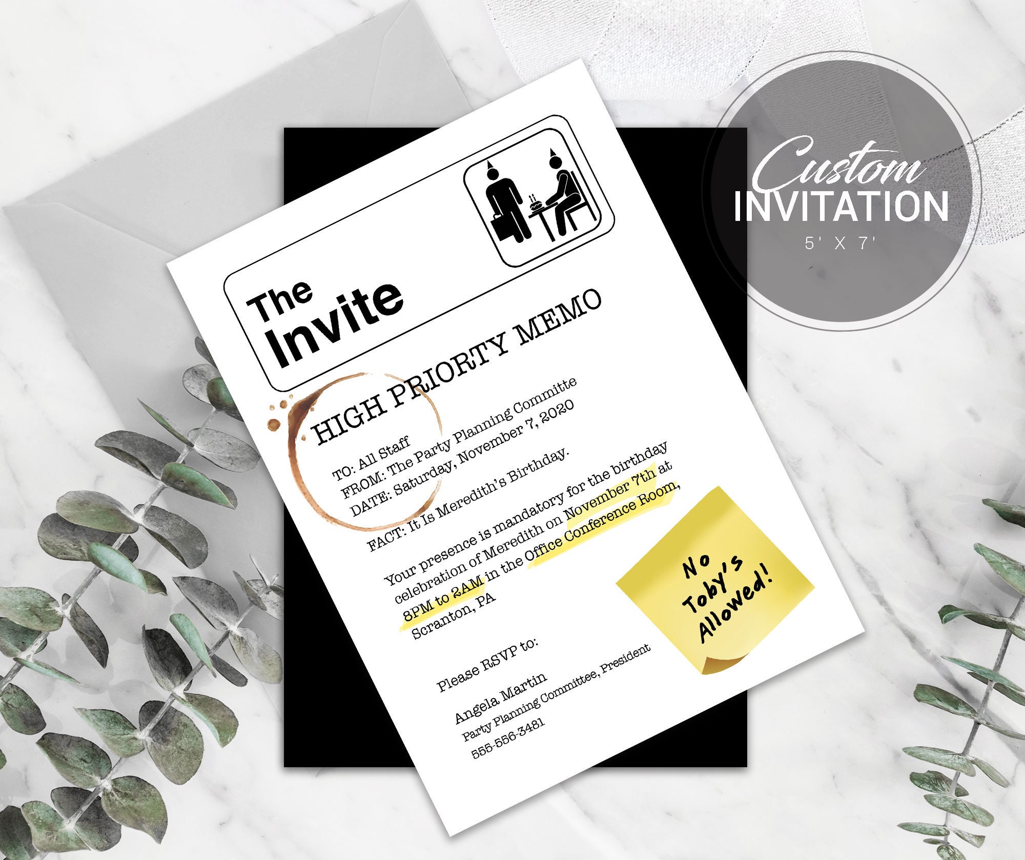 The Office Birthday Invitation Office Theme Invites the - Etsy Canada