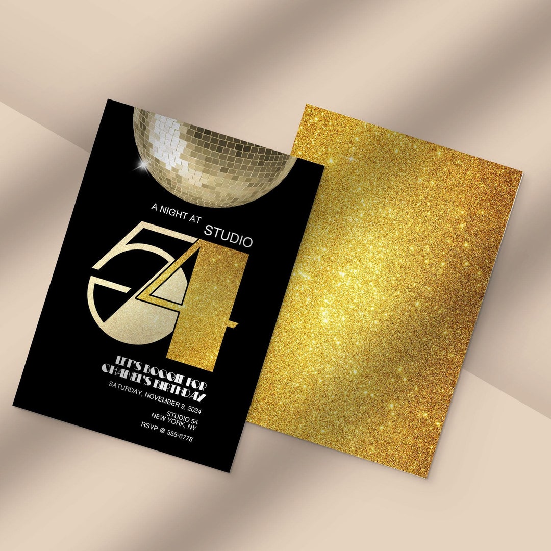 Studio 54 Birthday Invitation | Retro Disco Party Invite | 1970s Studio ...