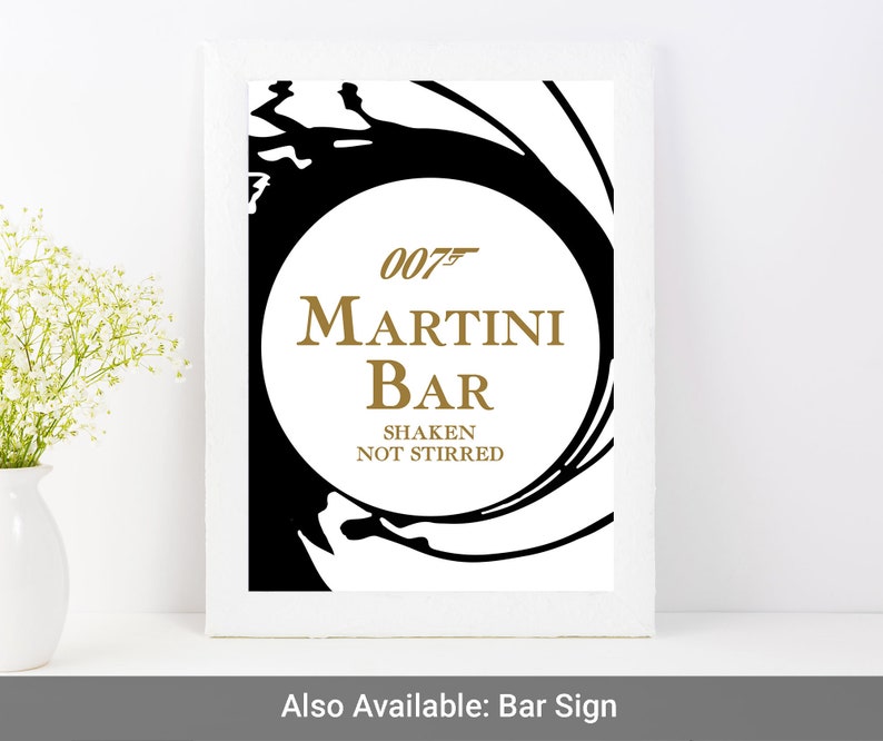 James Bond Cocktail Bar Sign 007 Cocktail Party Bar Sign - Etsy