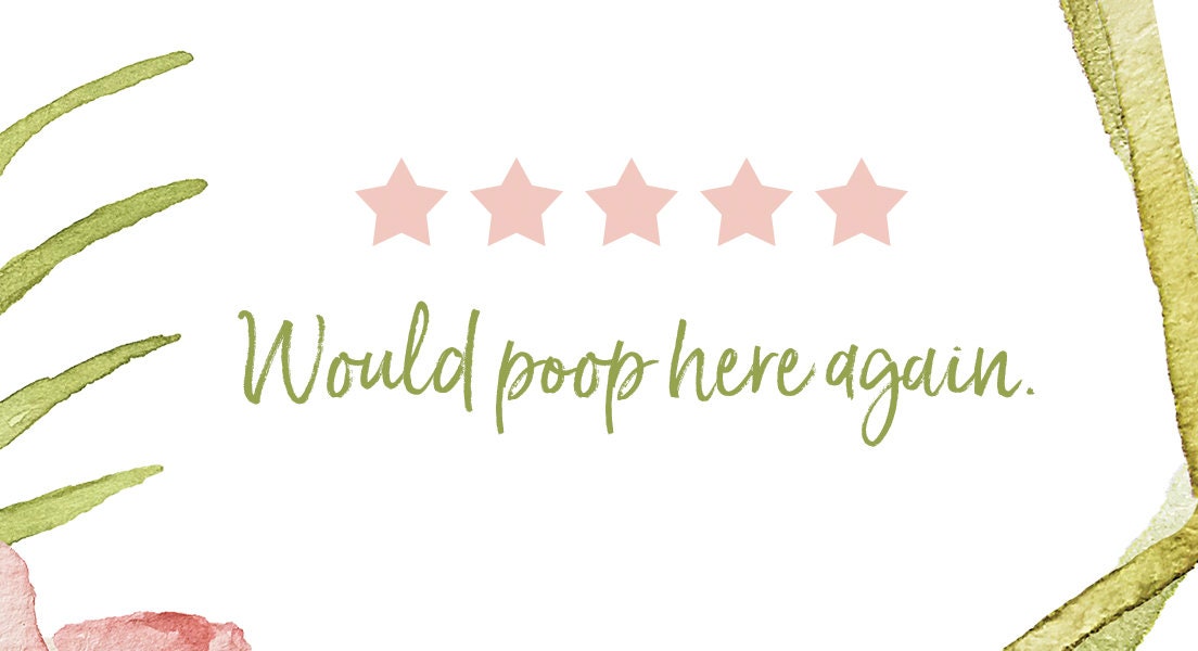 5 Star Rating Bathroom Sign — Floral Print Download - Etsy