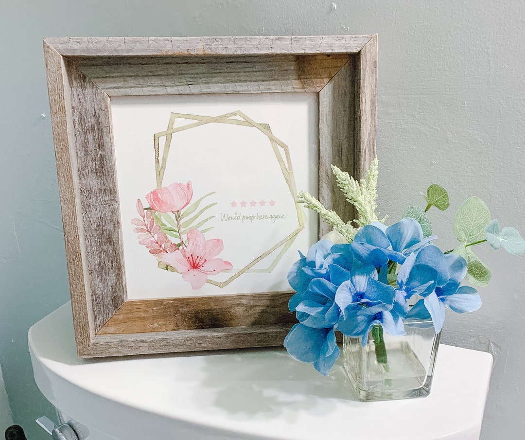 5 Star Rating Bathroom Sign — Floral Print Download - Etsy