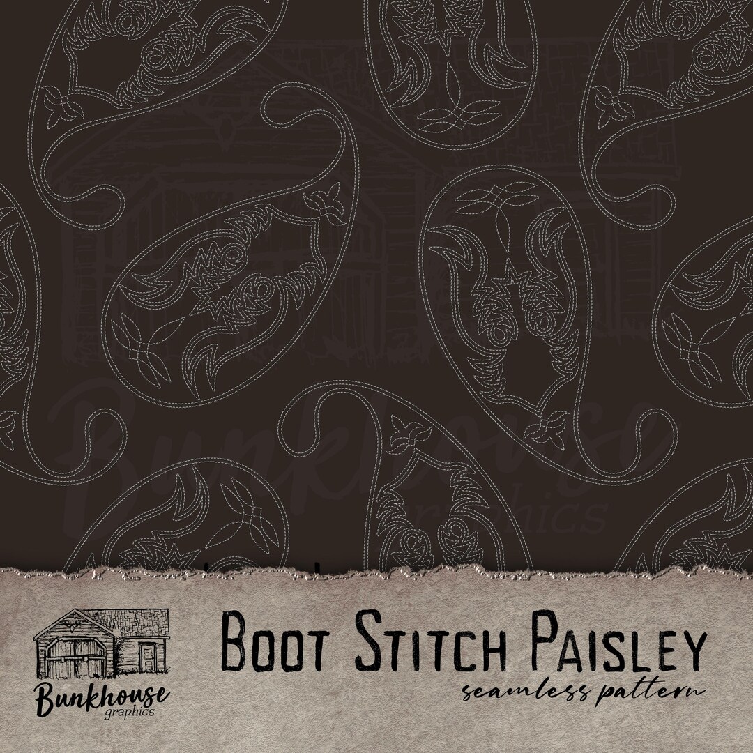 Boot Stitch Paisley Seamless Pattern - Etsy