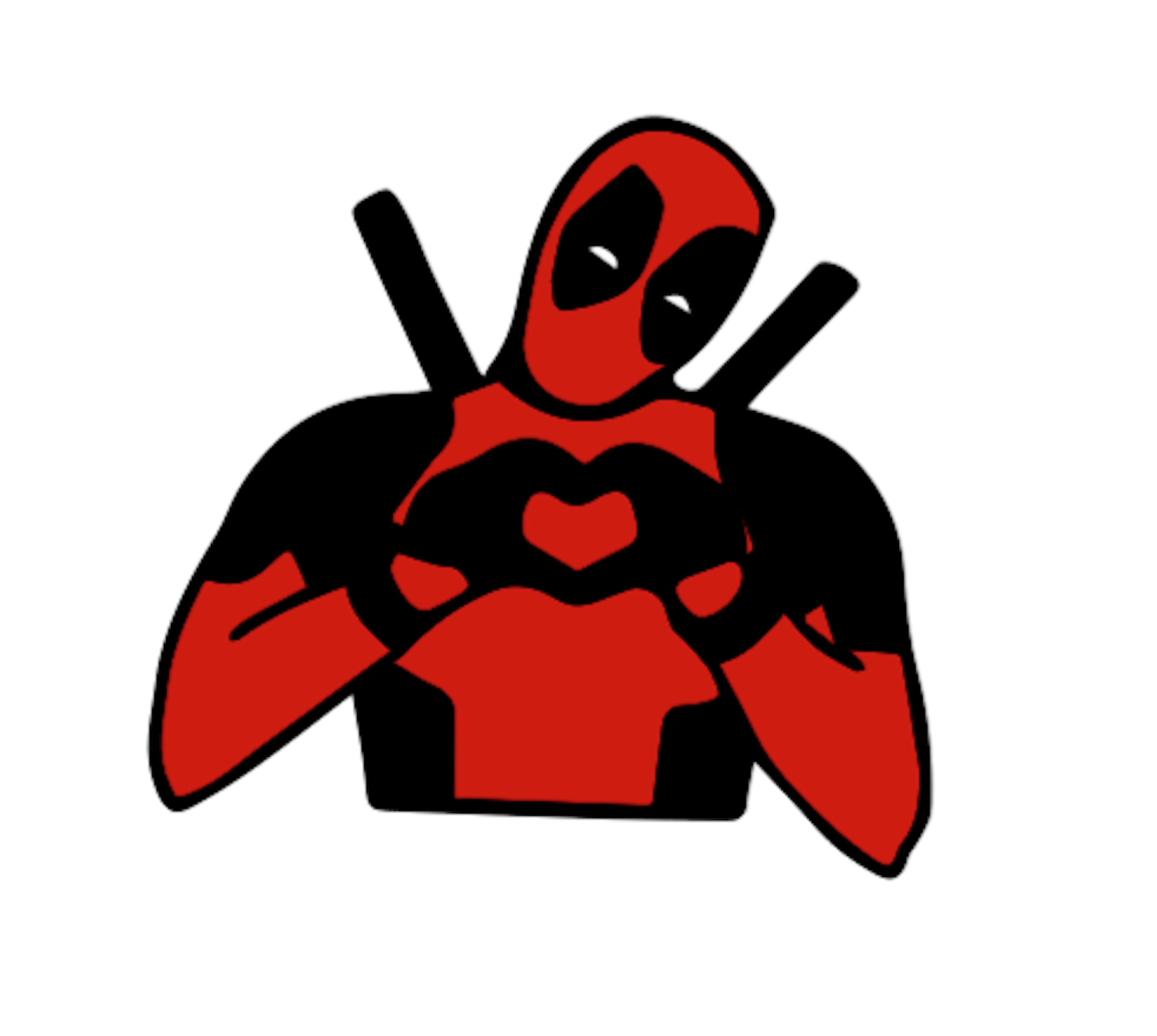 Deadpool Heart SVG Cut File-Cricut_ Silhouette INSTANT | Etsy