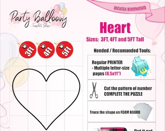 Mosaic Heart Template - Etsy