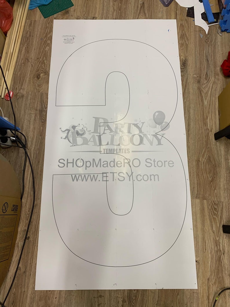 4ft All Numbers Bundle/Mosaic from Balloons templates/PDF | Etsy