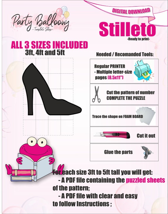 High Heel Shoe Cut Out Template