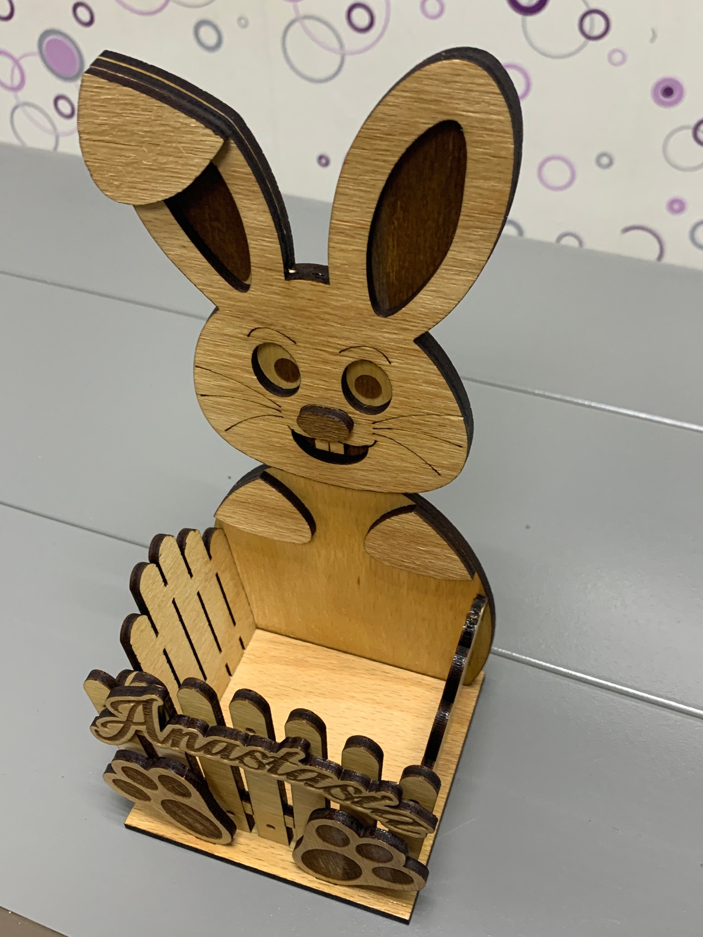 Easter Bunny Basket / Personalized Bunny Basket / Laser Cut Files - Etsy