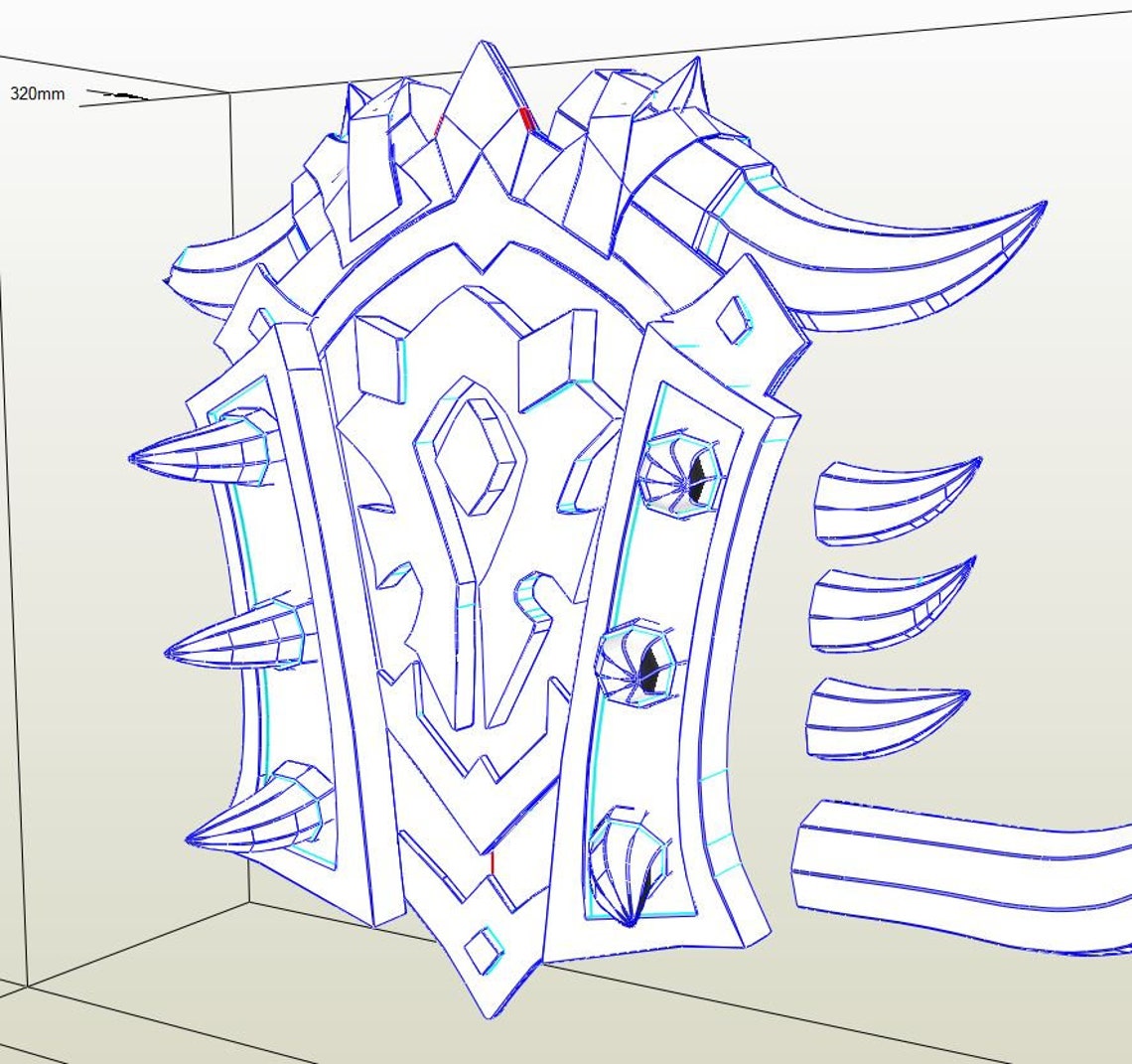 World of Warcraft Honorbound Shield template Pepakura files | Etsy