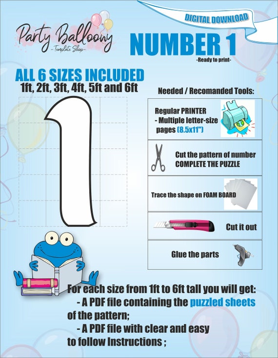 Fancy Number 1-all Sizes from 1ft to 6ft/mosaic From | Etsy