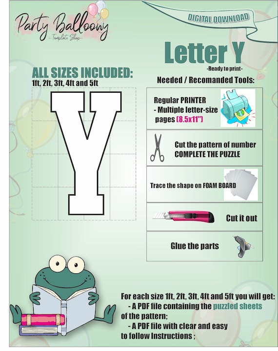 Square Letter Y-all Sizes 1ft to 5ft/mosaic From Balloons - Etsy
