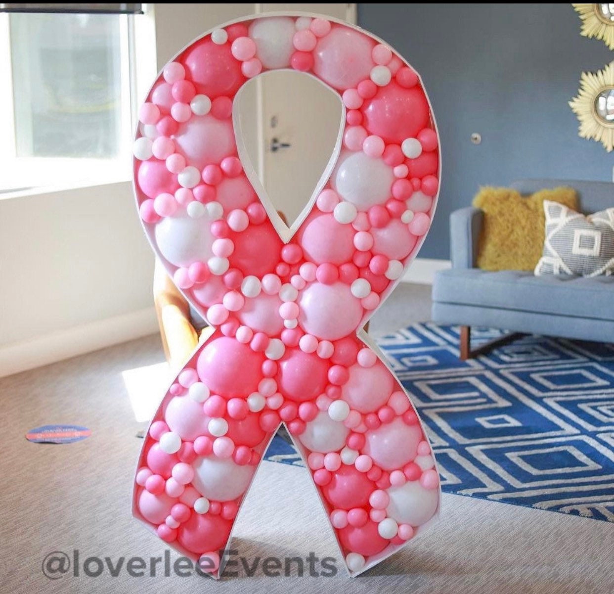 Mosaic Pink Ribbon balloon template/3ft 4ft and 5ft Ribbon | Etsy