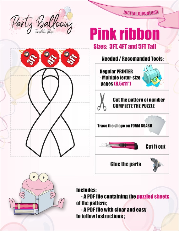 Breast Cancer Ribbon Template Printable