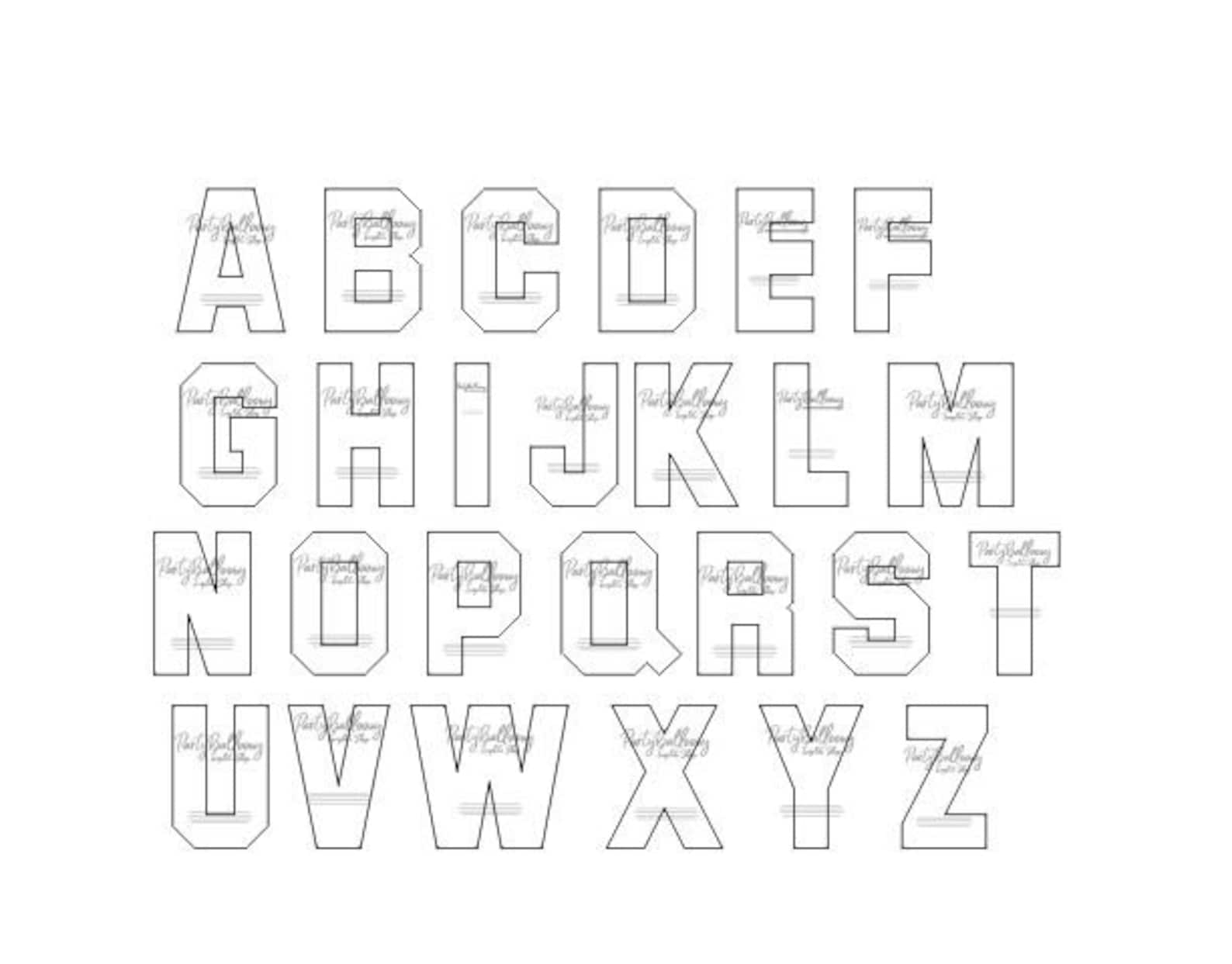 4ft Square Font All Letters Bundle /mosaic From Balloons Templates ...