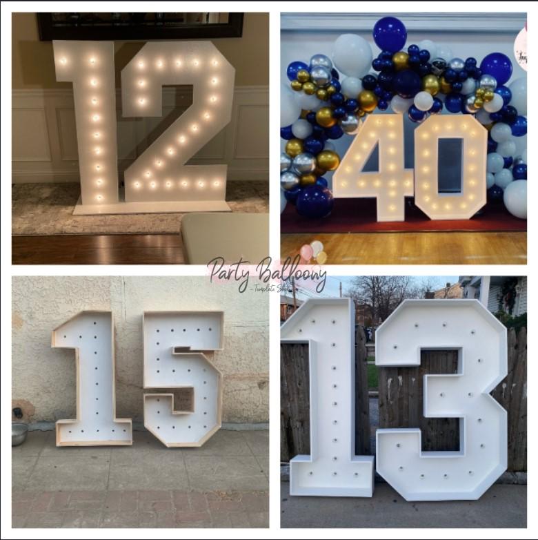 Square Number 2-all Sizes (1ft to 5ft)/mosaic From Balloons Marquee ...