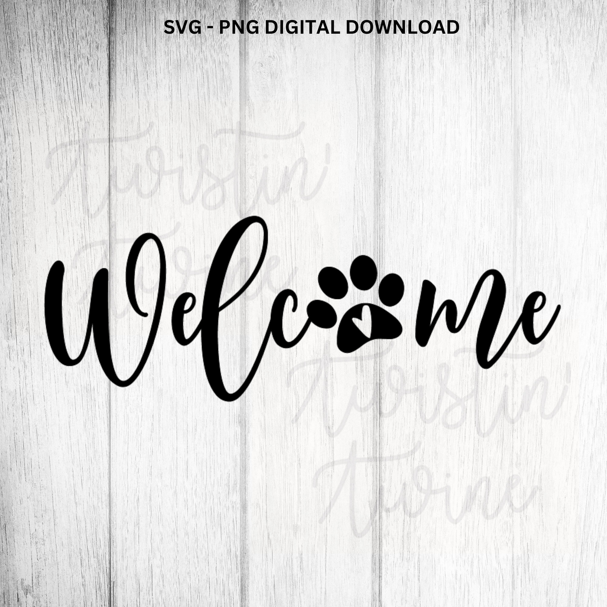 Welcome Dog Paw Print SVG - Etsy