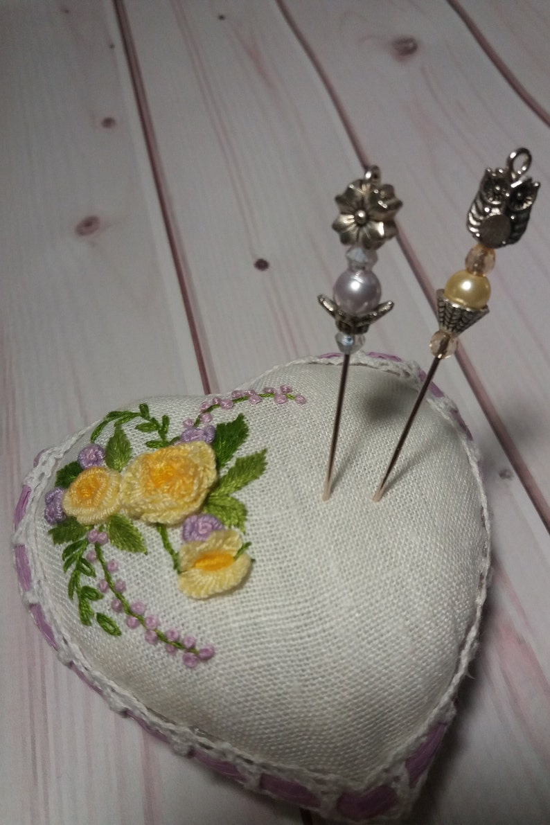 Handmade Counting Pins Pair Pincushion Roses Handmade Divider - Etsy
