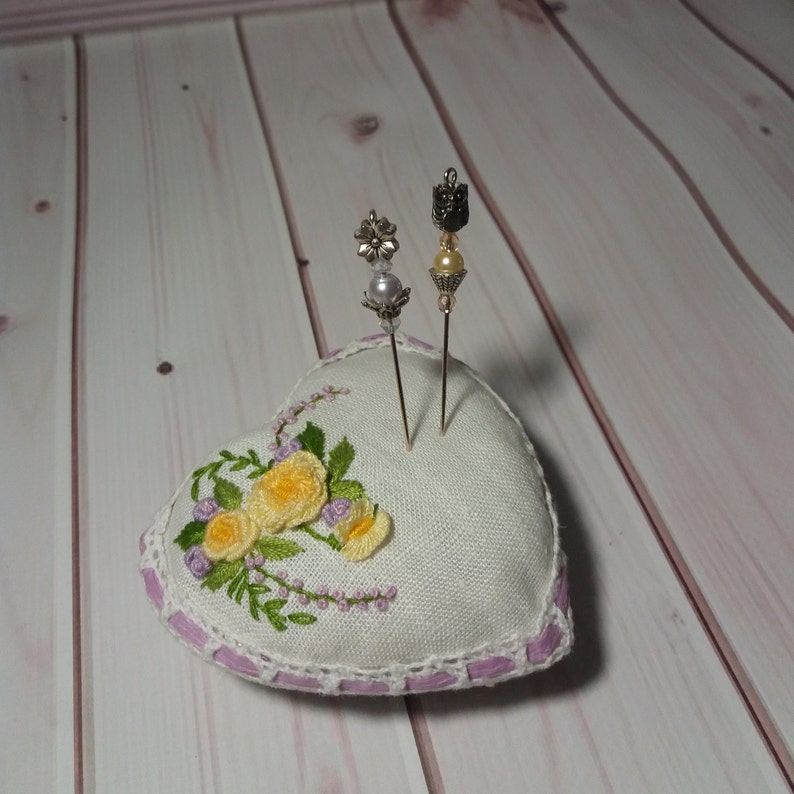Handmade Counting Pins Pair Pincushion Roses Handmade Divider - Etsy