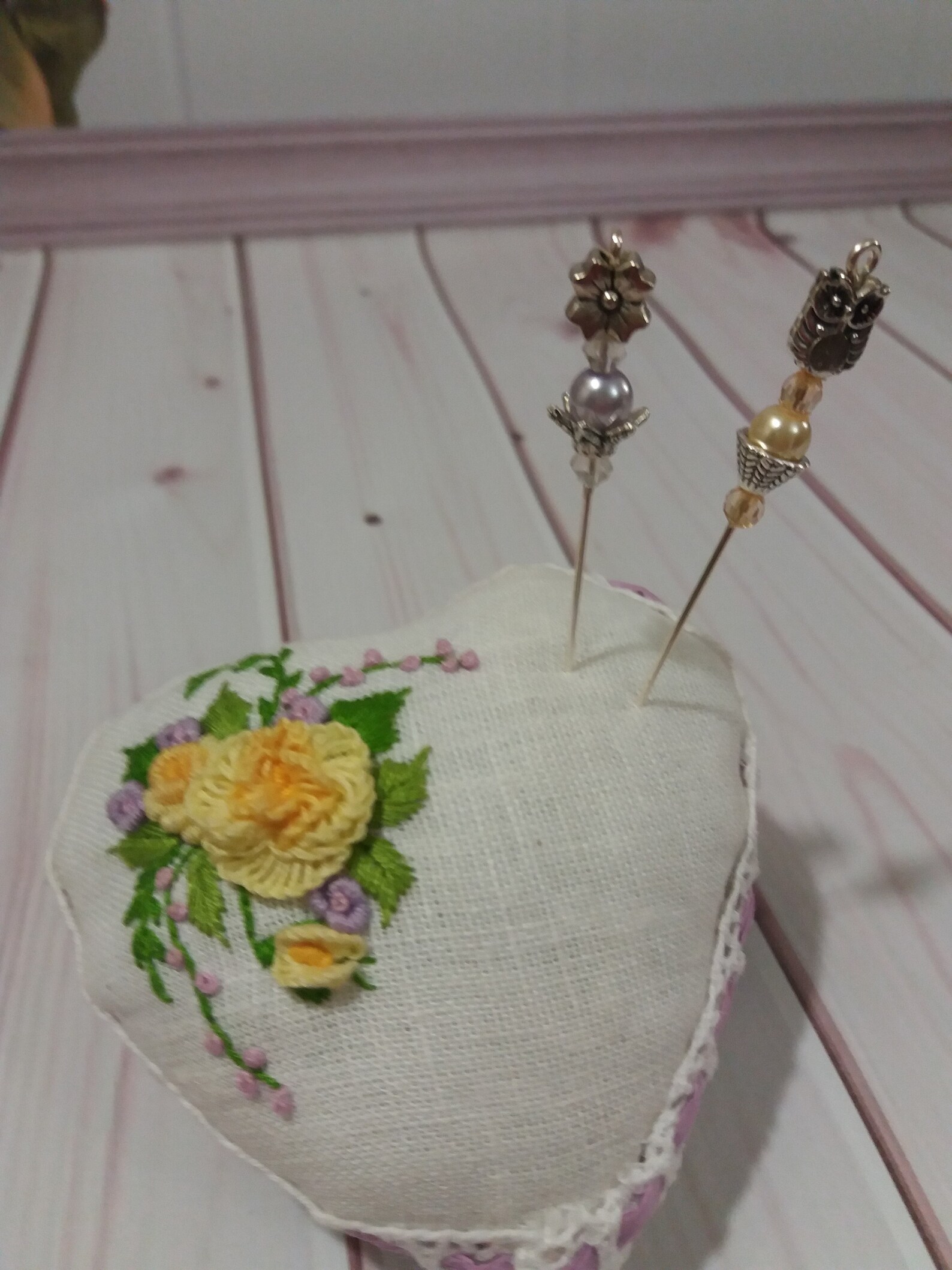 Handmade Counting Pins Pair Pincushion Roses Handmade Divider - Etsy