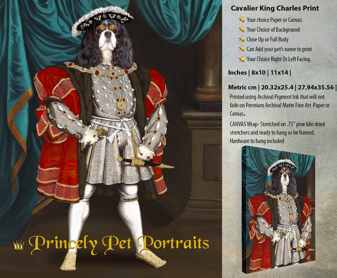 Cavalier King Charles Spaniel Tricolor Tudor King Henry VIII Giclee ...