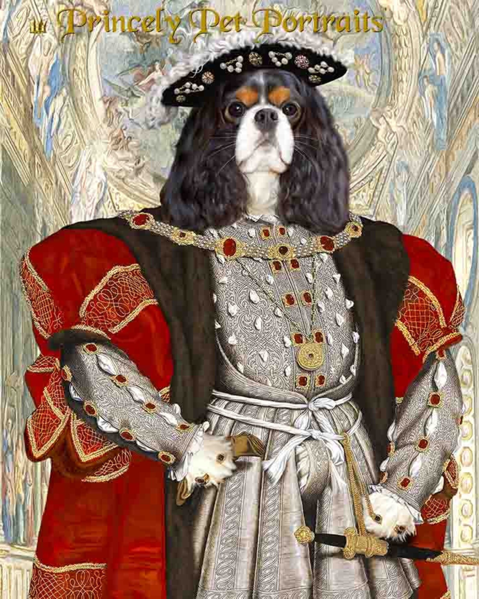 Cavalier King Charles Spaniel Tricolor Tudor King Henry VIII - Etsy