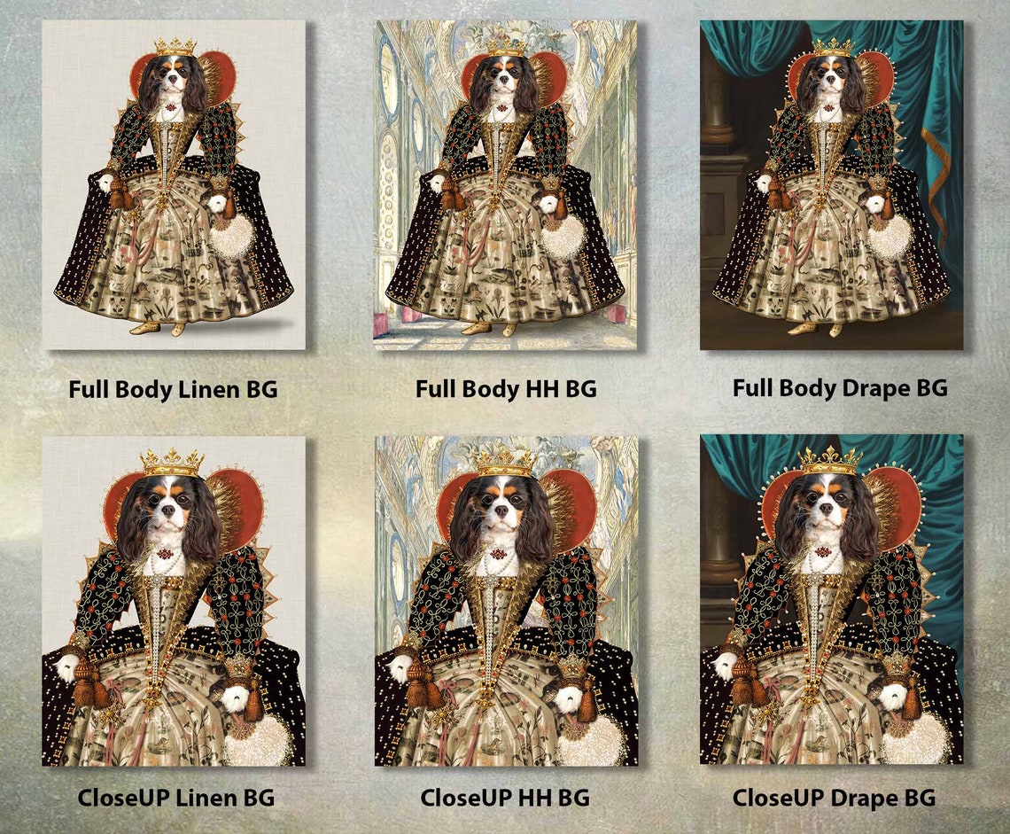 Cavalier King Charles Spaniel TriColor Tudor Queen Elizabeth | Etsy